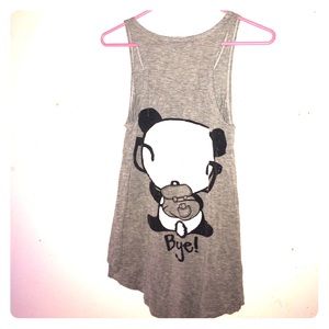 Tops | Fun Cute Panda Shirt Tank Front And Back | Poshmark