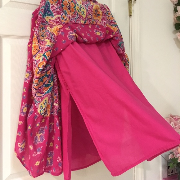 Chaps | Skirts | Chaps Pink Paisley Design Flare Skirt Xs | Poshmark