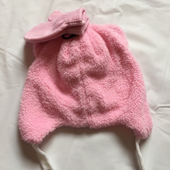 Accessories | Pink Fuzzy Cat Baby Girls Winter Hat Set New | Poshmark
