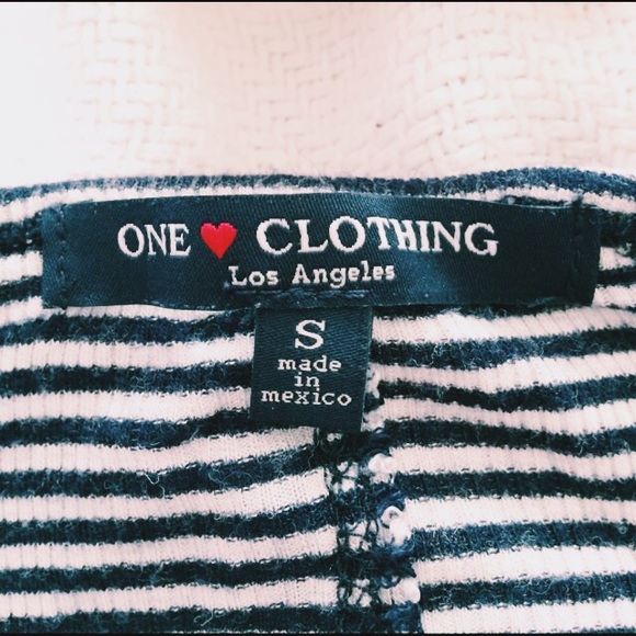 one clothing | Tops | One Clothing T Shirt Long Sleeve Stripe Blackwht ...