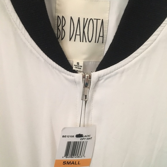 BB Dakota | Jackets & Coats | Nwt Bb Dakota Jeanie Black White Bomber ...