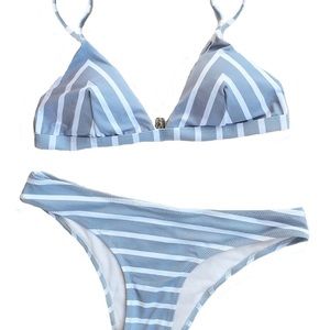 Swim | Baby Blue Stripped Bikini | Poshmark