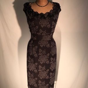 London Times | Dresses | London Times 2tone Roseprint Jacquard Sheath ...