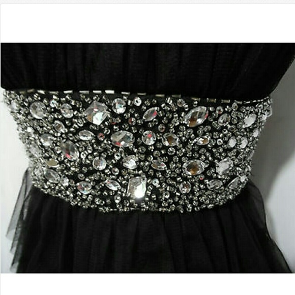 Deb | Dresses | Deb Formal Prom Dress 9 Black Beaded Tulle Tier | Poshmark