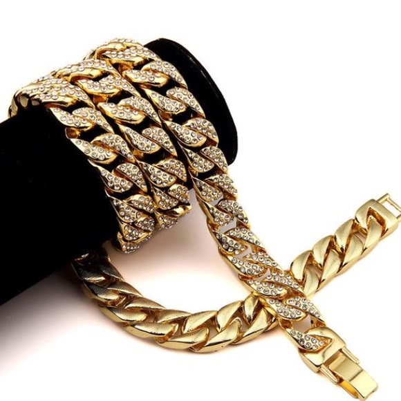 Jewelry | 24kt 3 Inch Fully Iced Out Cuban Link Chain | Poshmark