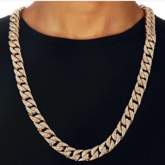Jewelry | 24kt 3 Inch Fully Iced Out Cuban Link Chain | Poshmark
