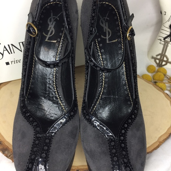 Yves Saint Laurent | Shoes | Ysl Tribute 5 Platform Pump In Grey Suede ...