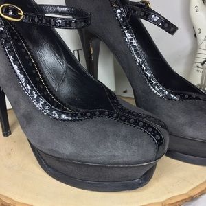 Yves Saint Laurent | Shoes | Ysl Tribute 5 Platform Pump In Grey Suede ...