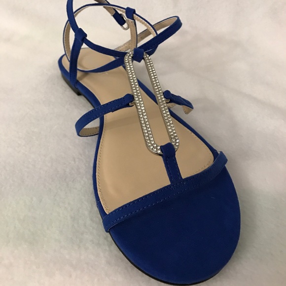 Nine West | Shoes | Blue Sandals Flats | Poshmark
