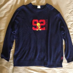 Vintage | Sweaters | Vintage Tweety Bird Blue Sweater | Poshmark