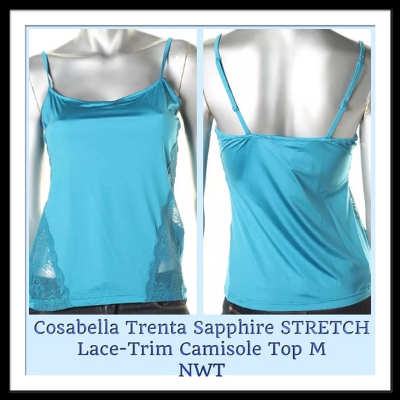 Cosabella | Tops | Cosabella Trenta Sapphire Lacetrim Camisole Top M ...