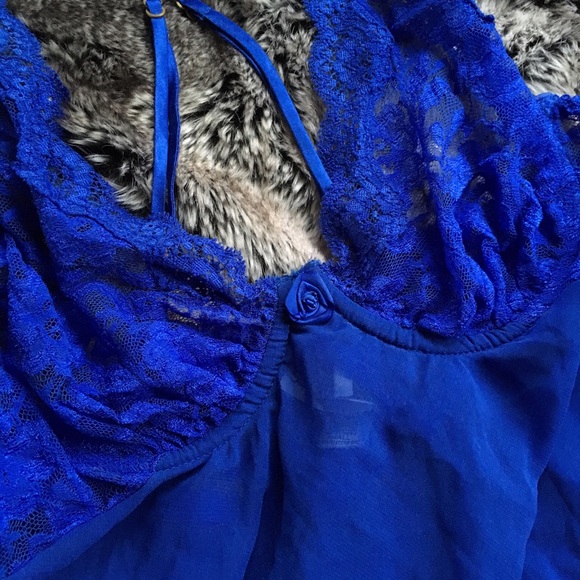 Cinema Etoile | Intimates & Sleepwear | Royal Blue Halter Lingerie ...