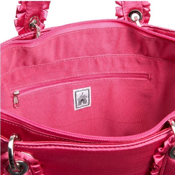 Toss Designs | Bags | Toss Designs Ruffle Satin Jacqueline Tote | Poshmark