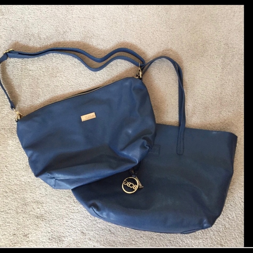 Bcbg Shoulder Bag And Matching Tote Calm Blue - Gem
