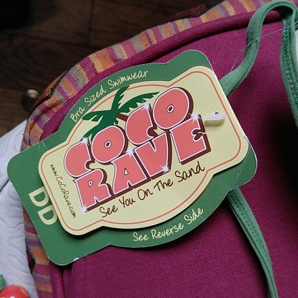 Coco Rave | Swim | Nwt Coco Rave Green Padded Swim Top Beads Dd Xl ...