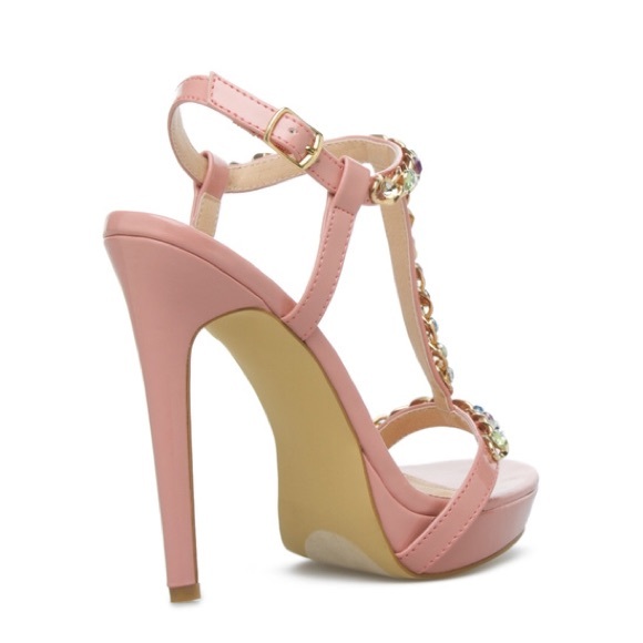 Shoes | Pink With Color Embellished Heels | Poshmark