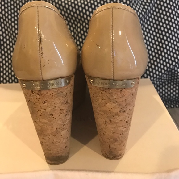 Jimmy Choo | Shoes | Jimmy Choo Patent Leather Cork Wedge | Poshmark