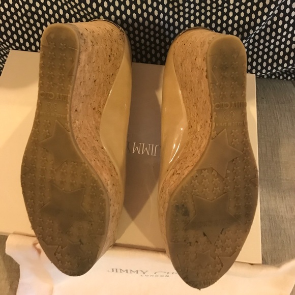 Jimmy Choo | Shoes | Jimmy Choo Patent Leather Cork Wedge | Poshmark