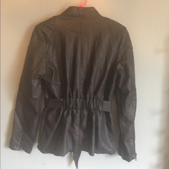 Black Rivet | Jackets & Coats | Black Rivet Charcoal Belted Faux ...