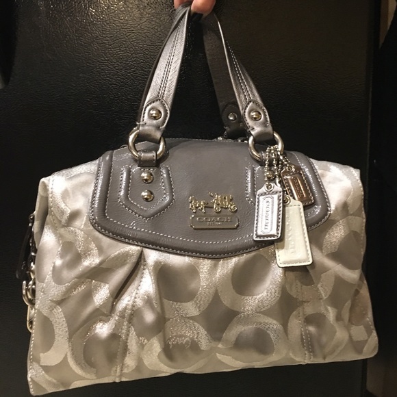 Coach | Bags | Coach Silver Satchel W Shoulder Strap | Poshmark