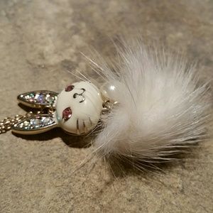 Anna Sui | Jewelry | Anna Sui White Fluffy Bunny Rabbit Fur Necklace ...