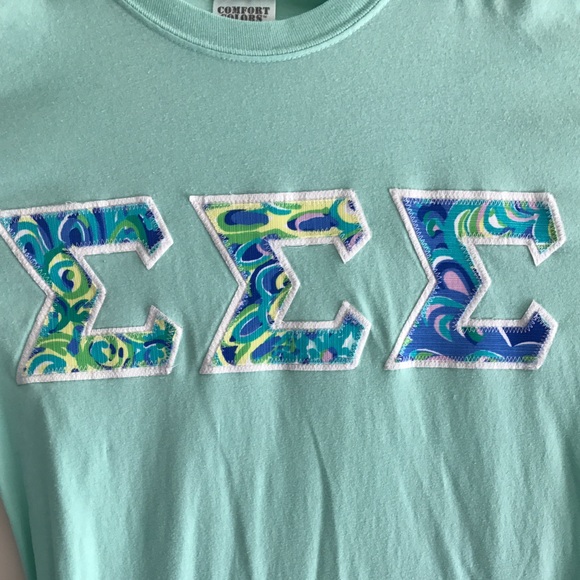 Comfort Colors | Tops | Tri Sigma Raised Letter Shirt | Poshmark