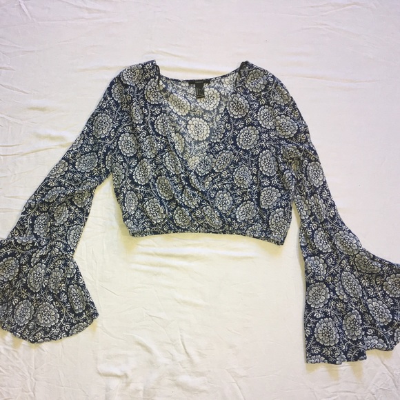 Tops | Flared Sleeve Crop Top | Poshmark