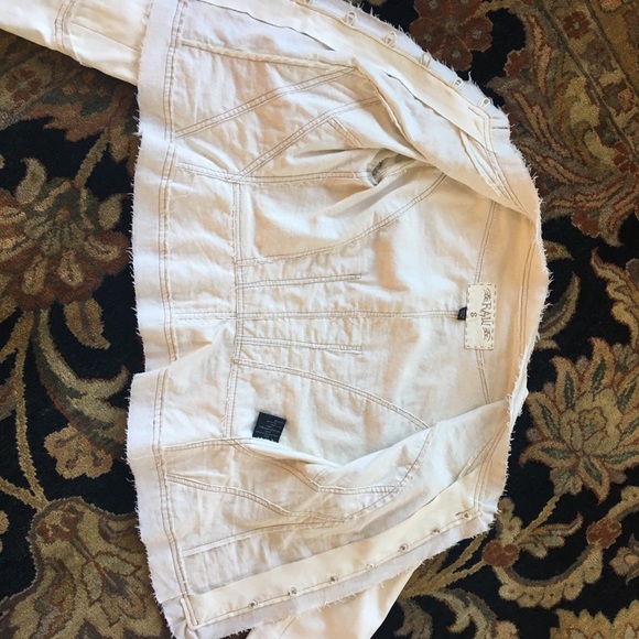 Raw | Jackets & Coats | Raw White Leather Jacket Whammered Metal Trim S ...
