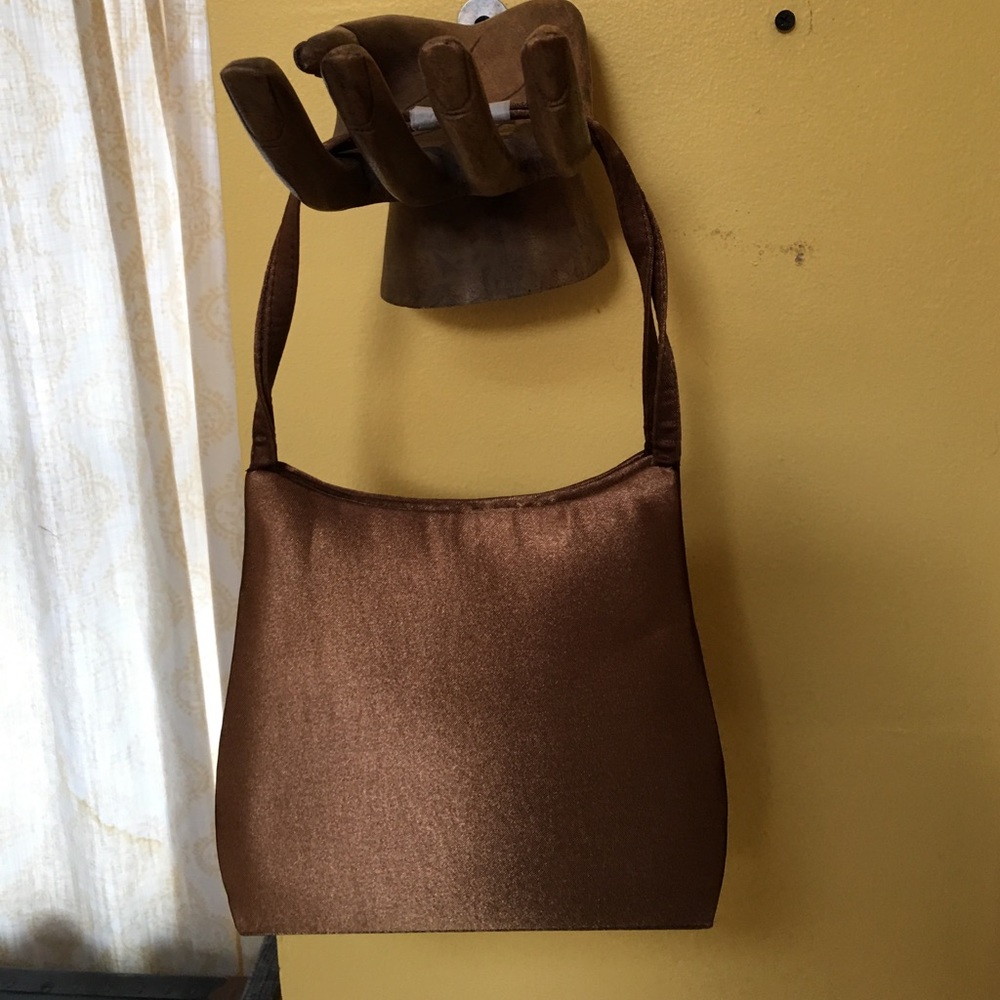 Brand New Sasha Copper Colored Satin Bag - Gem