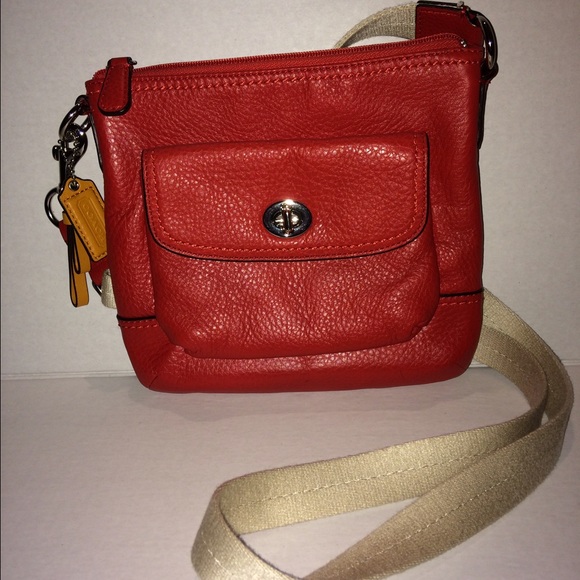 Coach | Bags | Coach Red Leather Crossbody | Poshmark