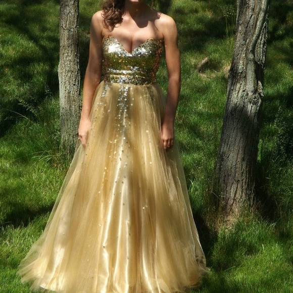 Dresses | Long Gold Formal Dress | Poshmark