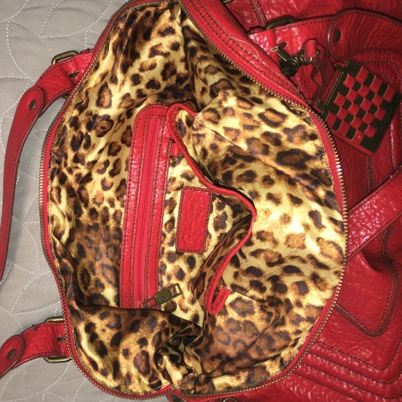 Jessica Simpson | Bags | Red Jessica Simpson Purse Cheetah Silk ...