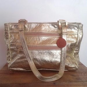 SAS | Bags | Sas Gold Genuine Leather Shoulder Bag | Poshmark