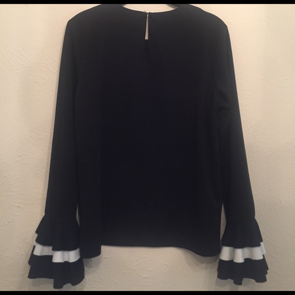 English Factory | Tops | Black Ruffle Sleeve Sweater | Poshmark