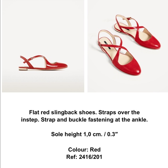 Zara | Shoes | Nwt Zara Red Crossover Slingback Flats Ballerinas | Poshmark