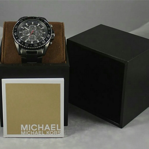 Michael Kors | Accessories | Nwt Michael Kors Black Automatic Stainless ...