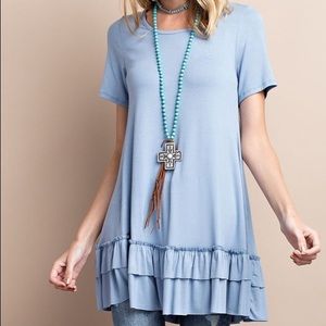 48% off Pink Peplum Boutique Tops - 🆕 Short sleeve ruffle hem tunic top ...