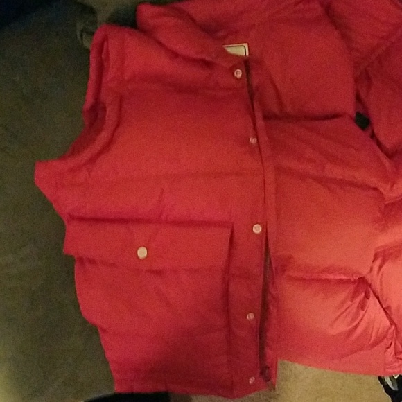 Woolrich | Jackets & Coats | Woolrich Red Puffer Vest Jacket Goose Down ...