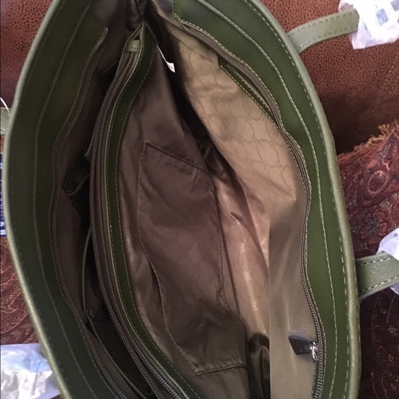 Joy Mangano | Bags | Joy Mangano Olive Zipper Tote Hand Bag Purse ...