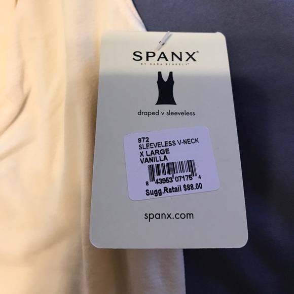 SPANX | Tops | Spanx On Top In Control 972 Vneck Pleated Vanilla | Poshmark