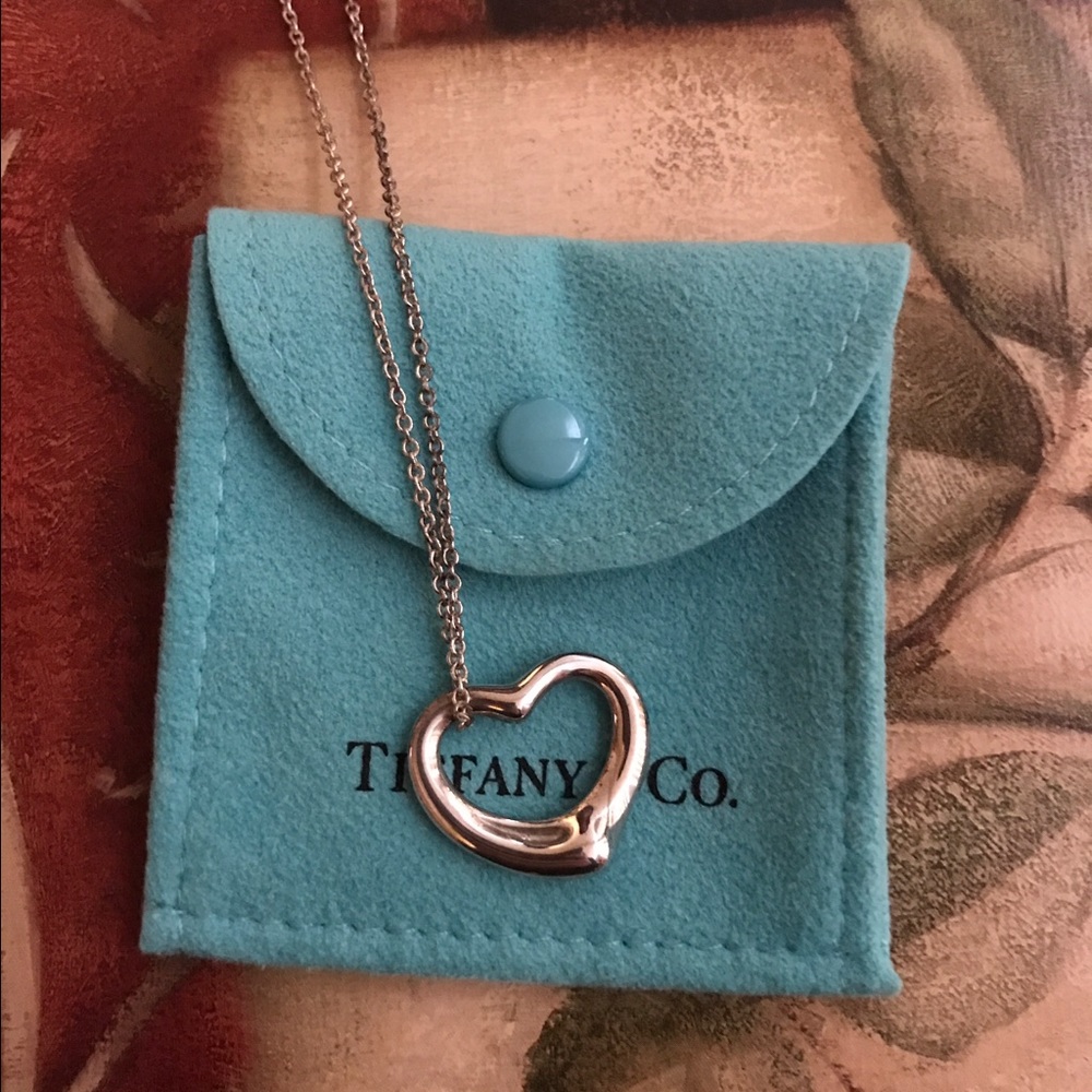 Authentic Tiffany Floating Heart With Chain - Gem