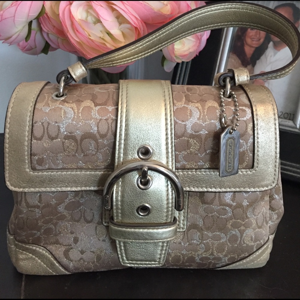 Rare Metallic Coach Signature Collection Purse - Gem