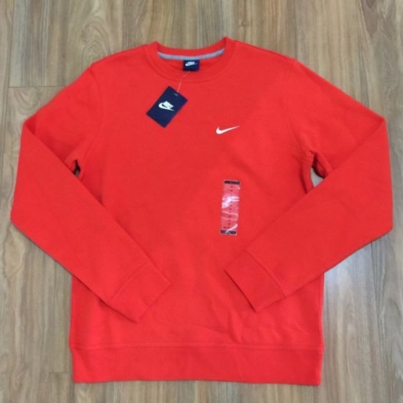 Nike | Sweaters | Nike Mens Crew Neck Sweater Red | Poshmark