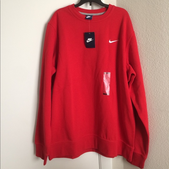 Nike | Sweaters | Nike Mens Crew Neck Sweater Red | Poshmark