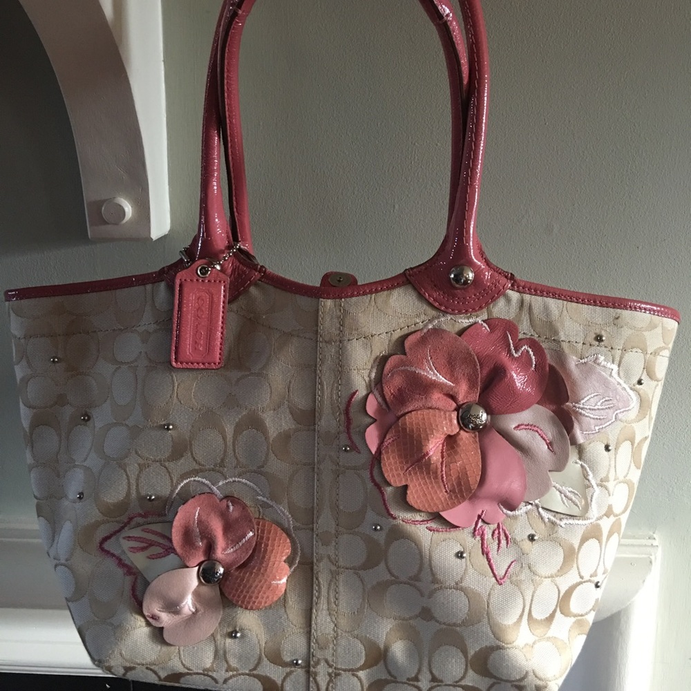 Authentic Coach Limited Edition Pink Flower Bag - Gem