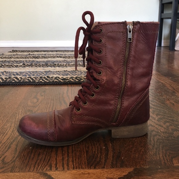 Steve Madden | Shoes | Maroon Steve Madden Combat Boots | Poshmark