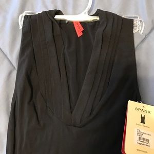 SPANX | Tops | Spanx On Top In Control Draped V Sleeveless 972 Bk ...