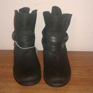 Joe Boxer | Shoes | Joe Boxer Rosette Black Ankle Bootie | Poshmark