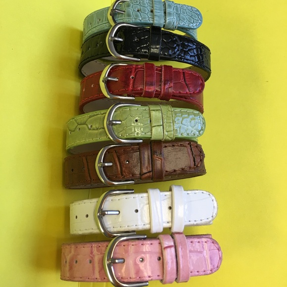 None | Jewelry | Mock Croc Buckle Bracelets Lot 7 Multicolor | Poshmark
