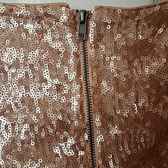 Hype | Tops | Metallic Gold Copper Sequin Crop Top | Poshmark
